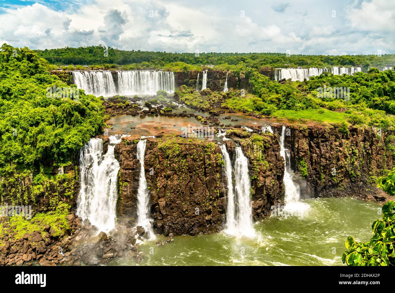 Iguazu Falls, the largest waterfall in the world, South America Stock ...
