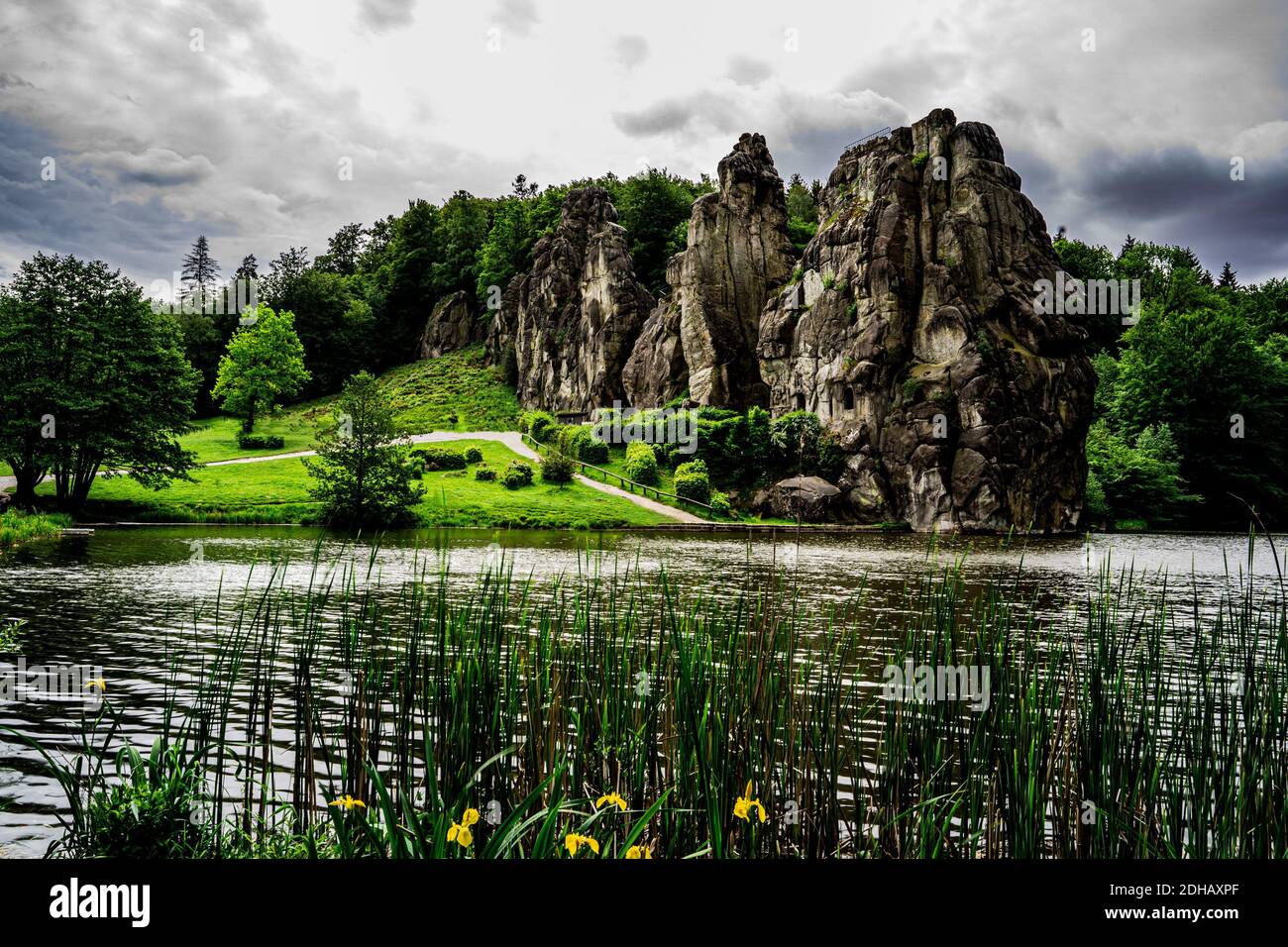 The Externsteine, a historical landmark in Horn-Bad Meinberg, Germany ...