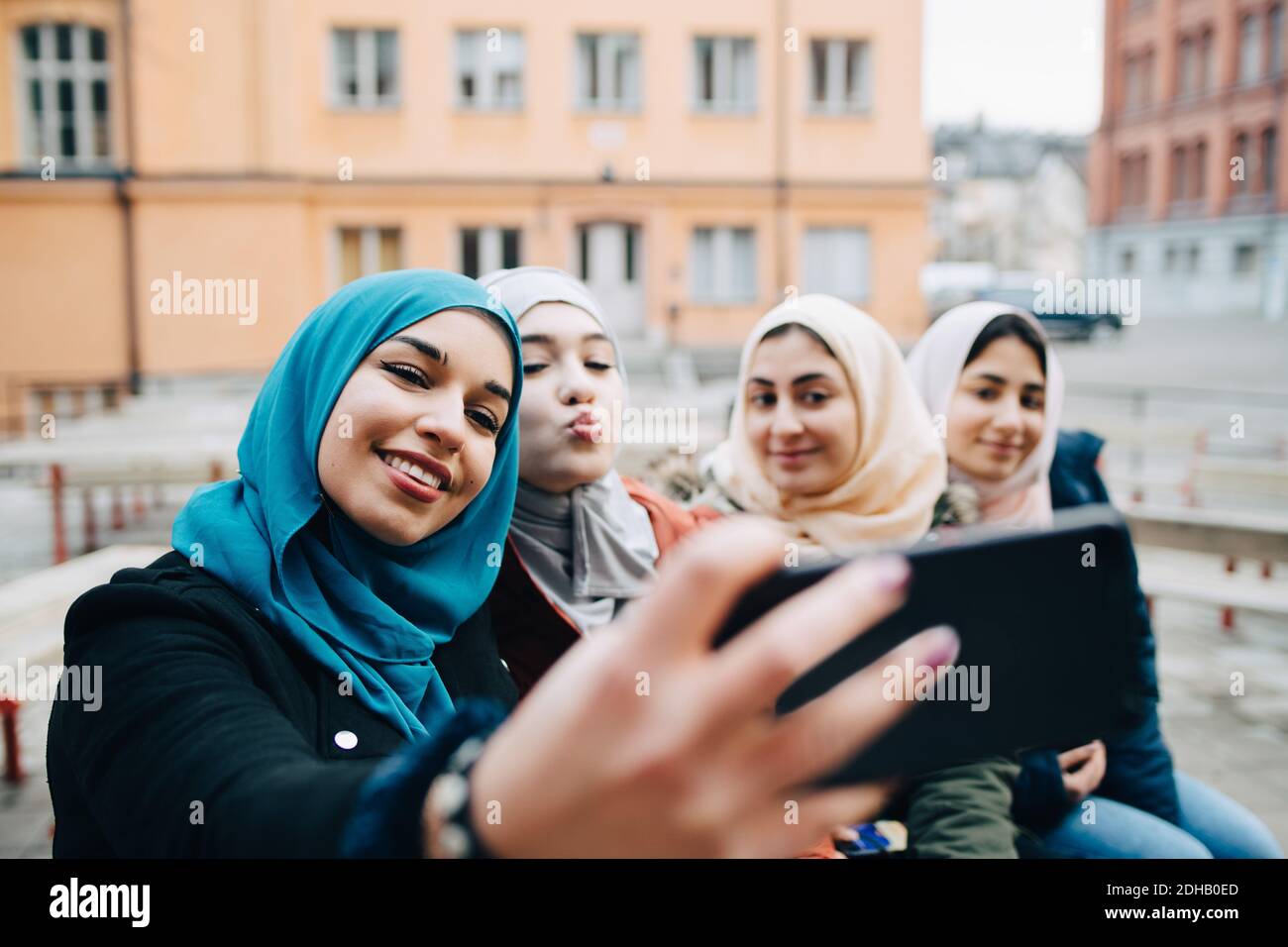 Female friends in hijab using hi-res stock photography and images - Alamy