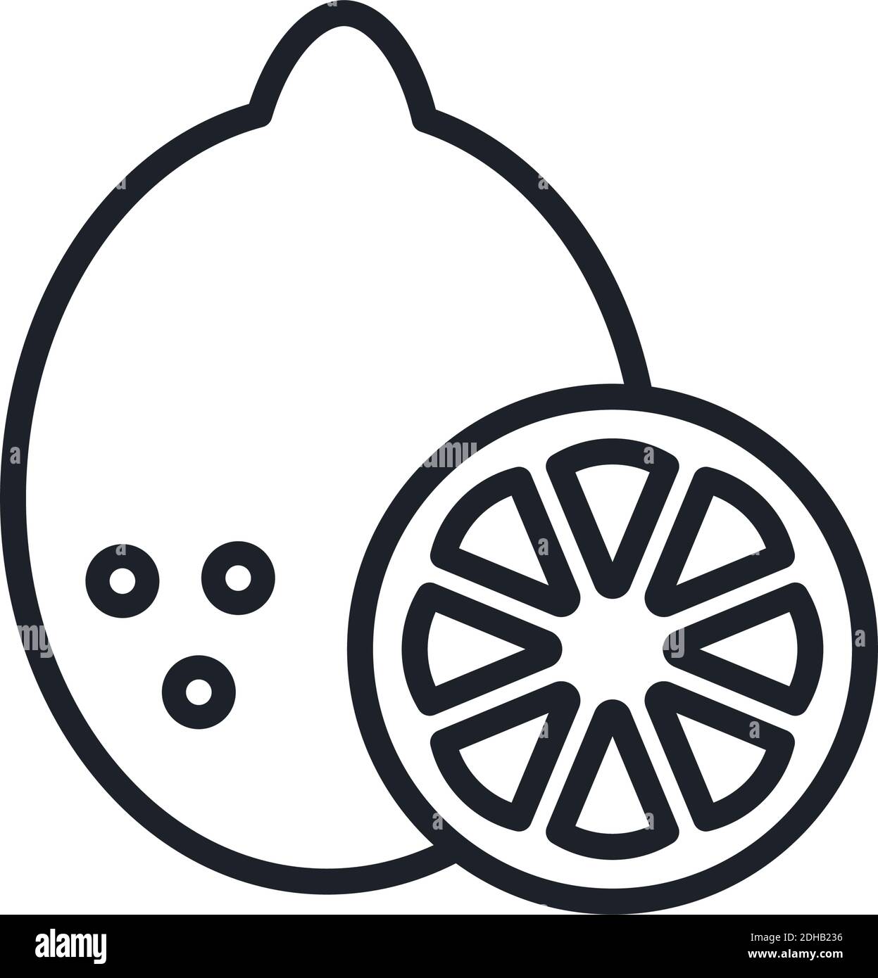 Lemon icon. Lemon slice. Vector linear icon, contour, shape, outline ...