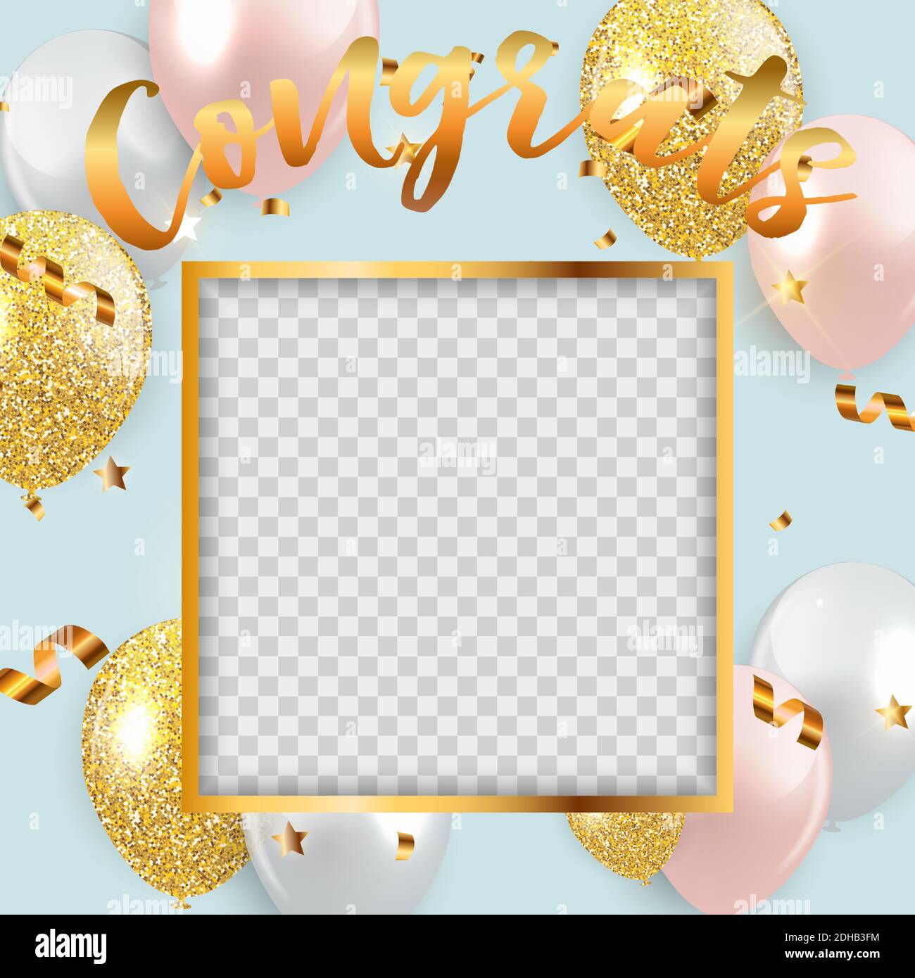 Congratulations design template background. Vector illustration. Square ...