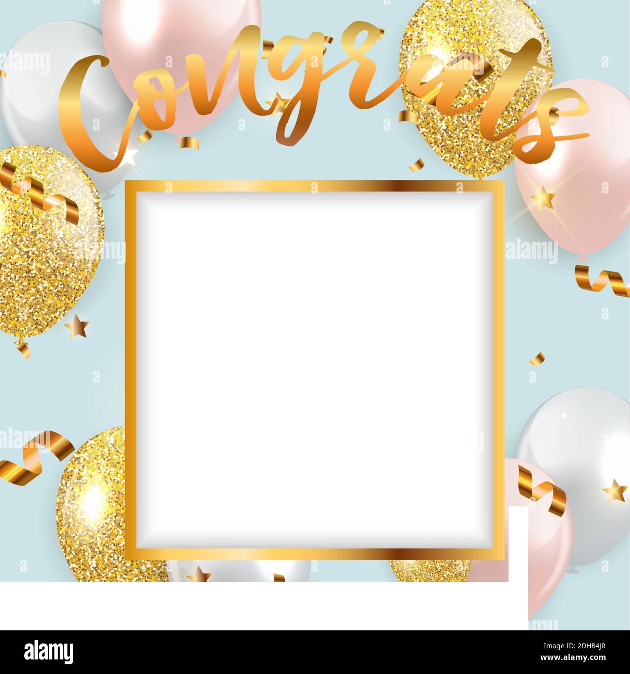 Congratulations design template background. Vector illustration. Square ...