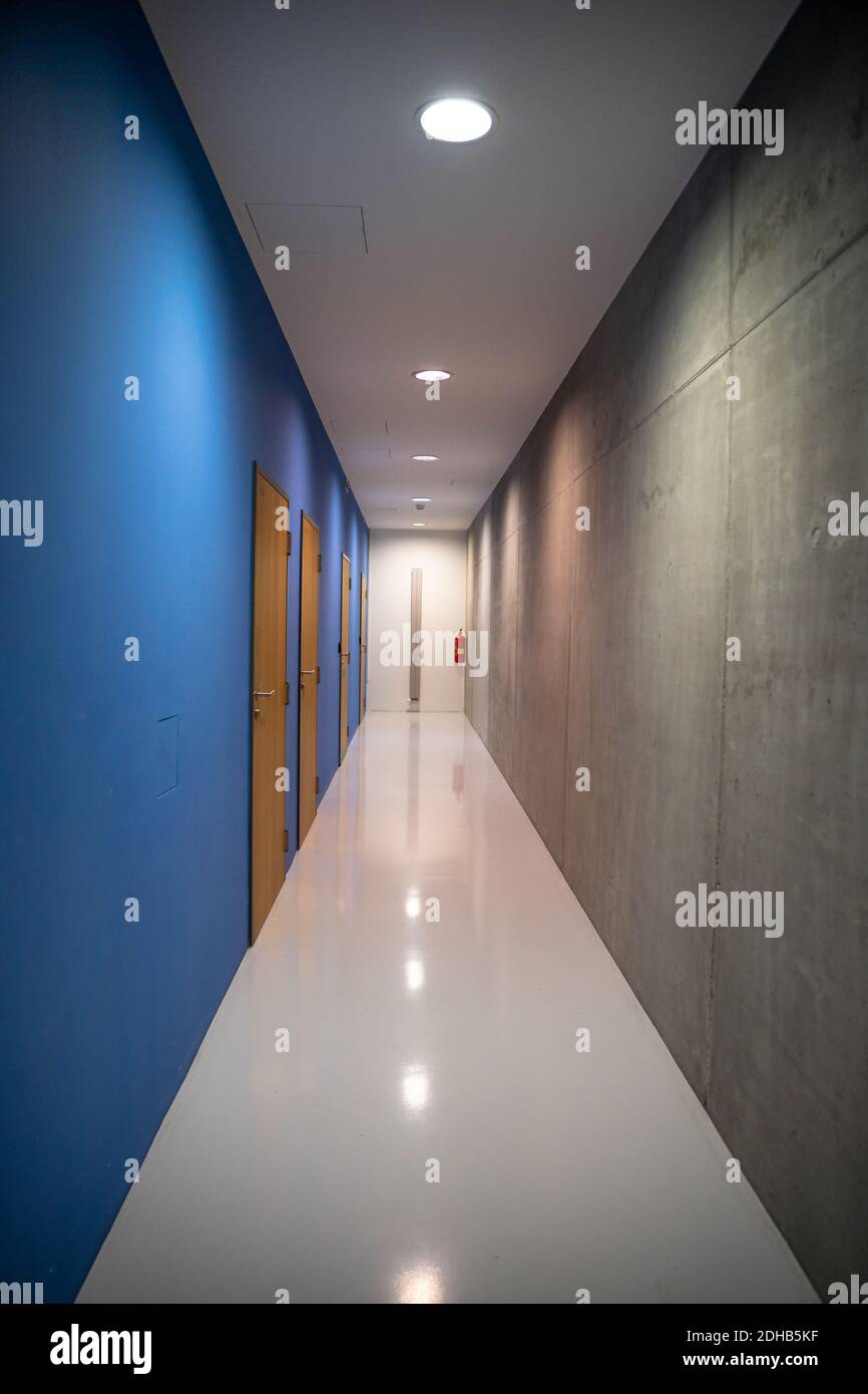 corridor of a modern industrial building Stock Photo - Alamy