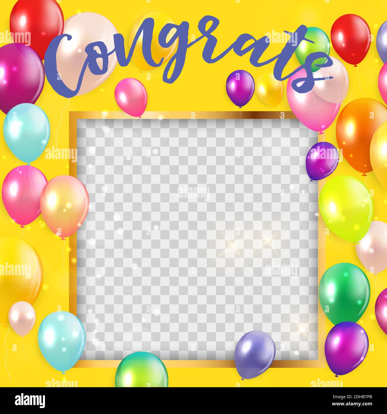 Congratulations design template background. Vector illustration. Square ...