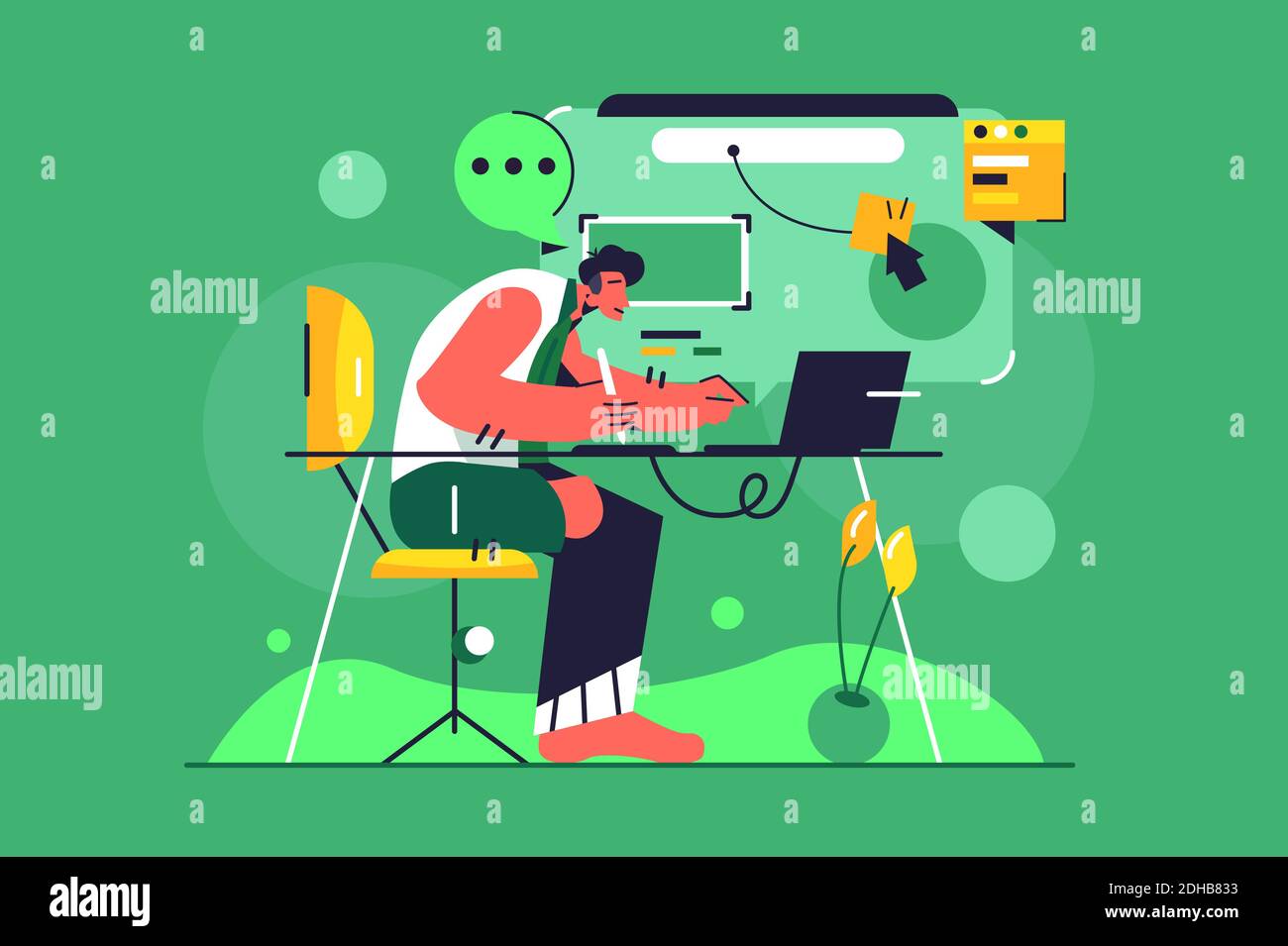 Freelancer working icon cartoon Stock Vector Images - Alamy