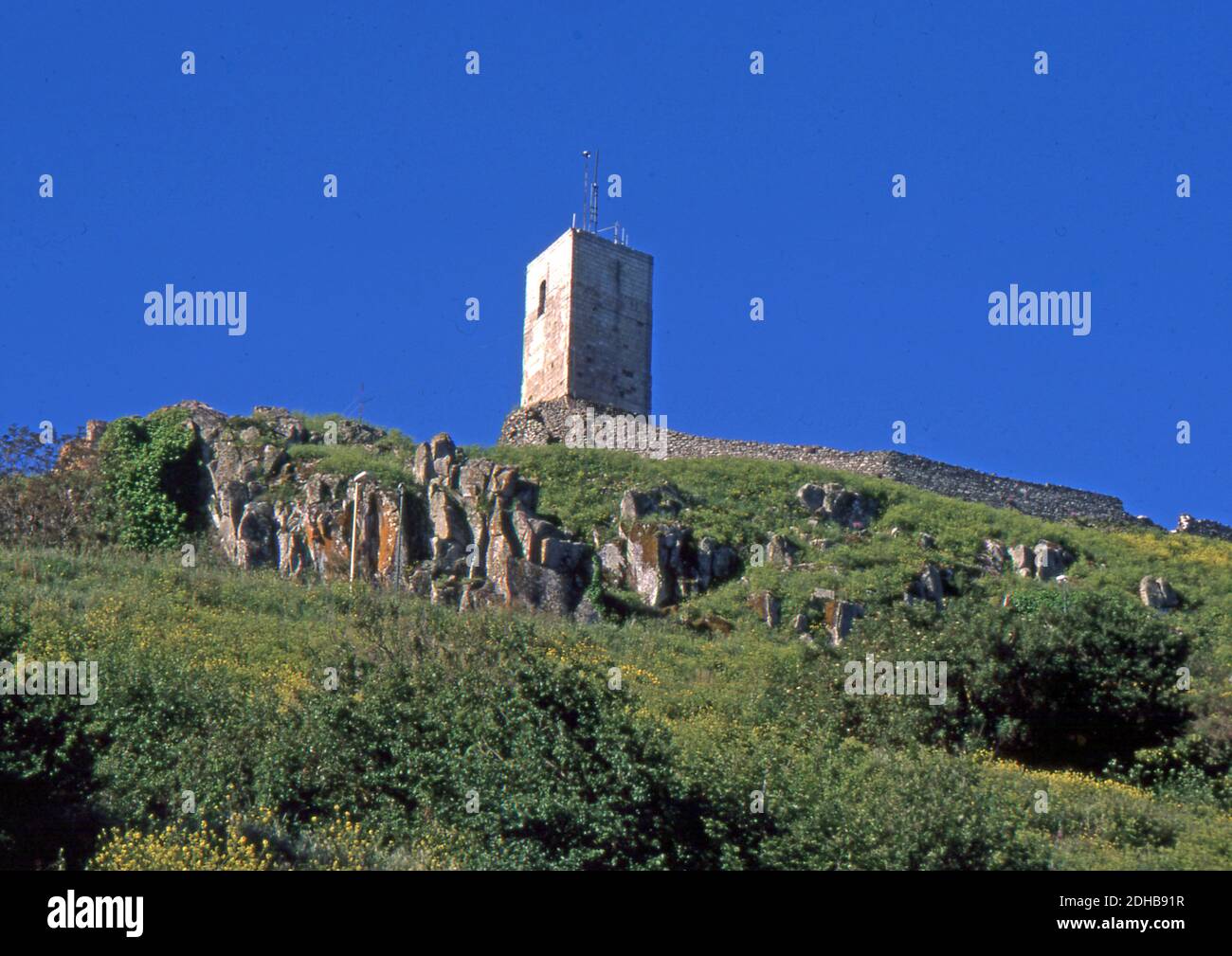 Osilo, Sardinia, Italy. Malaspina castle (scanned from Fujichrome ...
