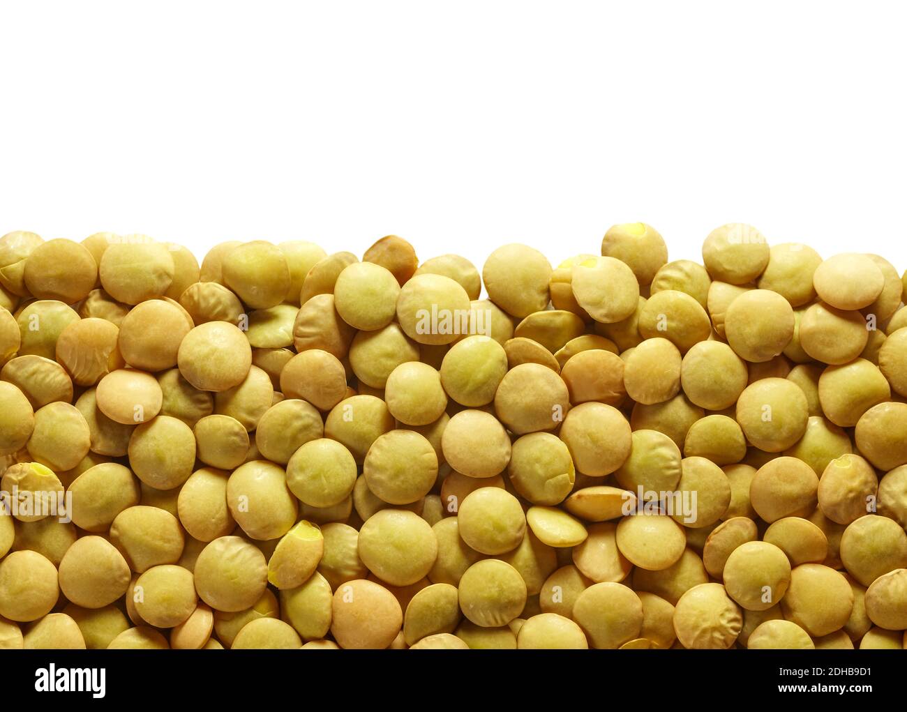 Close up picture of green lentils isolated on white background Stock ...