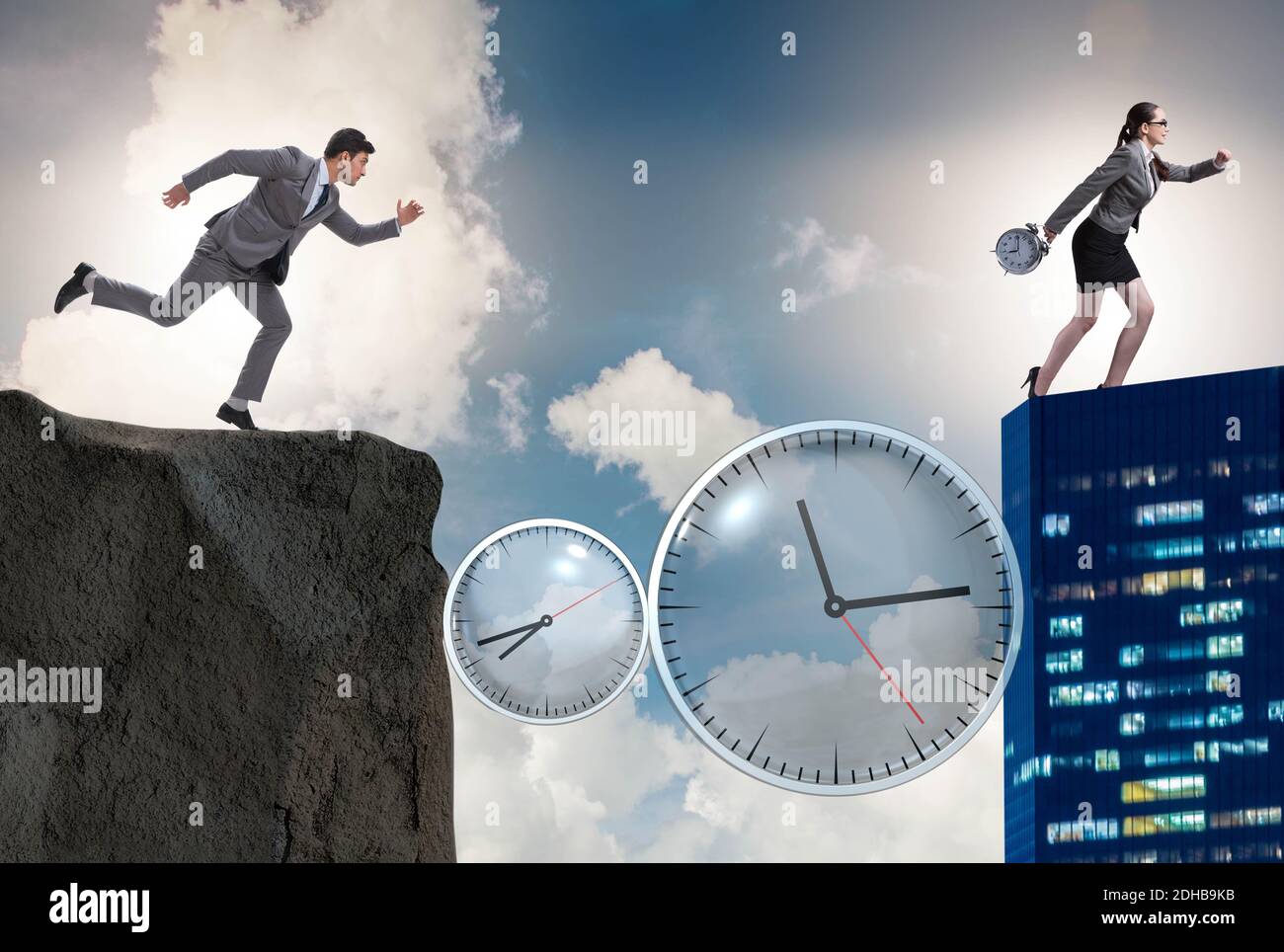 Time management concept with business people Stock Photo - Alamy