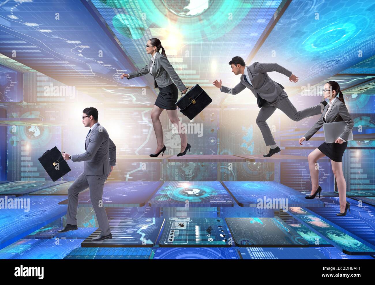 Business people in data management concept Stock Photo - Alamy