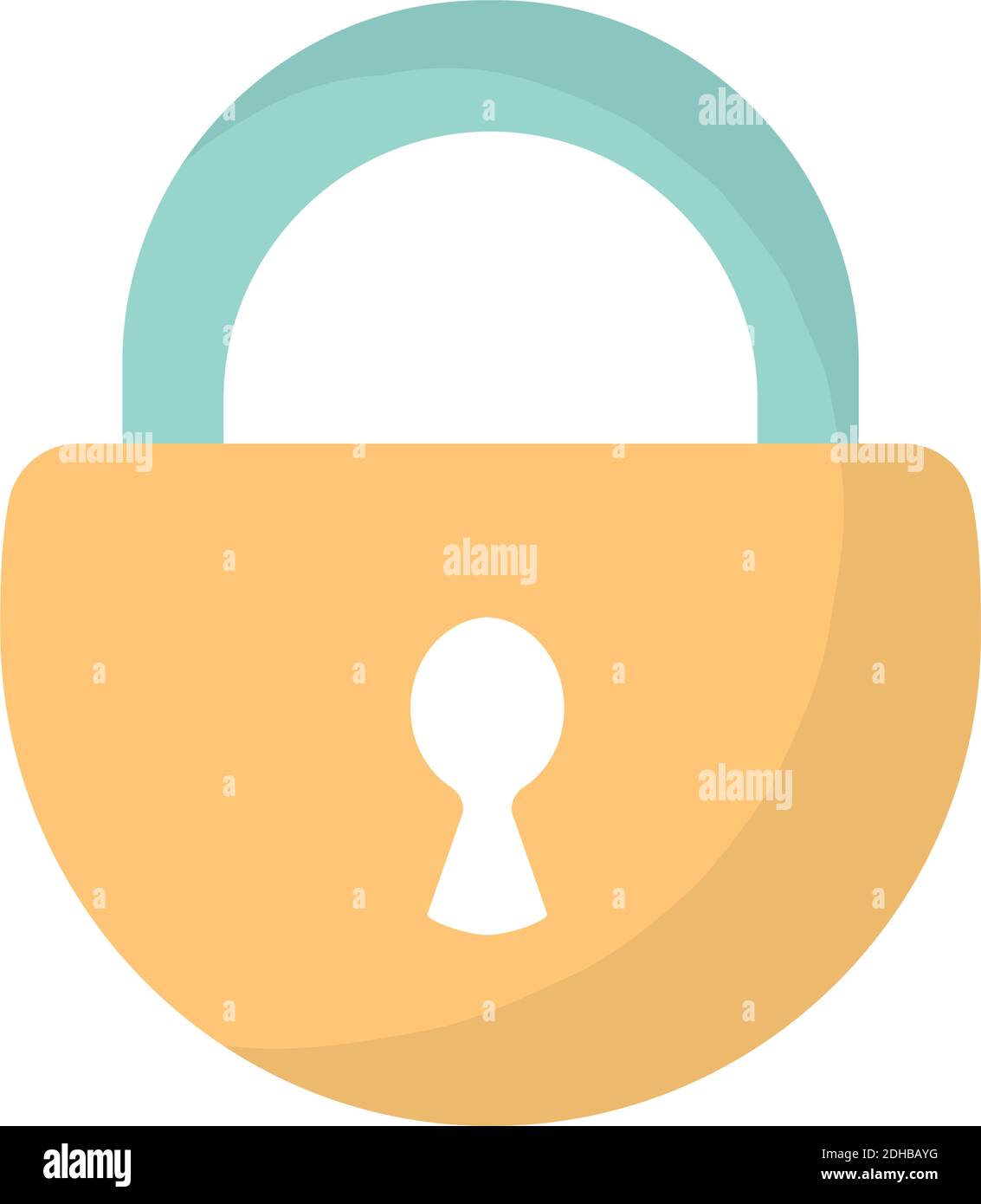 padlock with yellow color on white background Stock Vector Image & Art ...