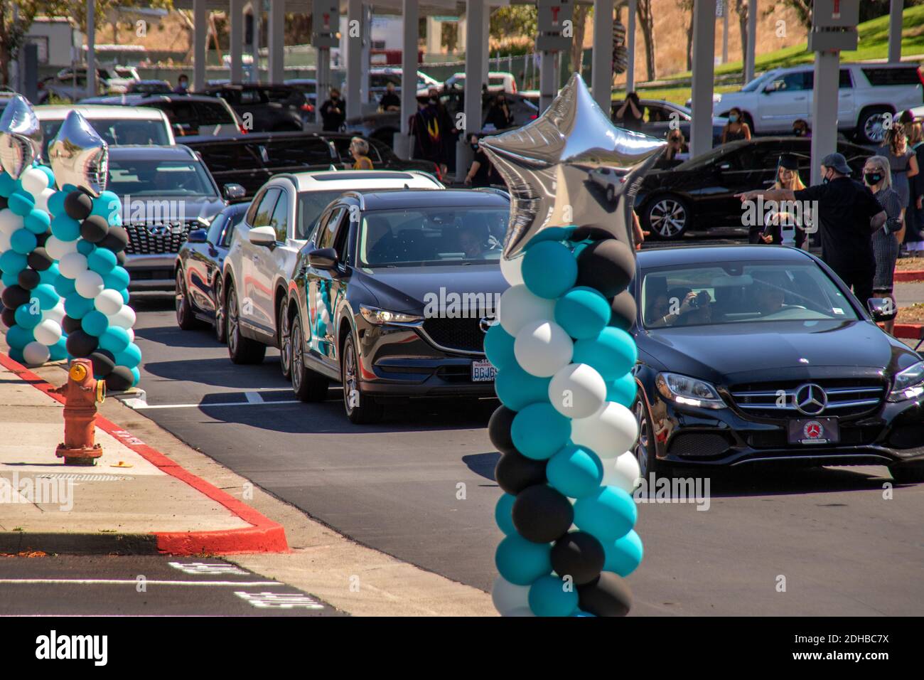 Balloons flank drive through graduation ceremonies at a Southern ...