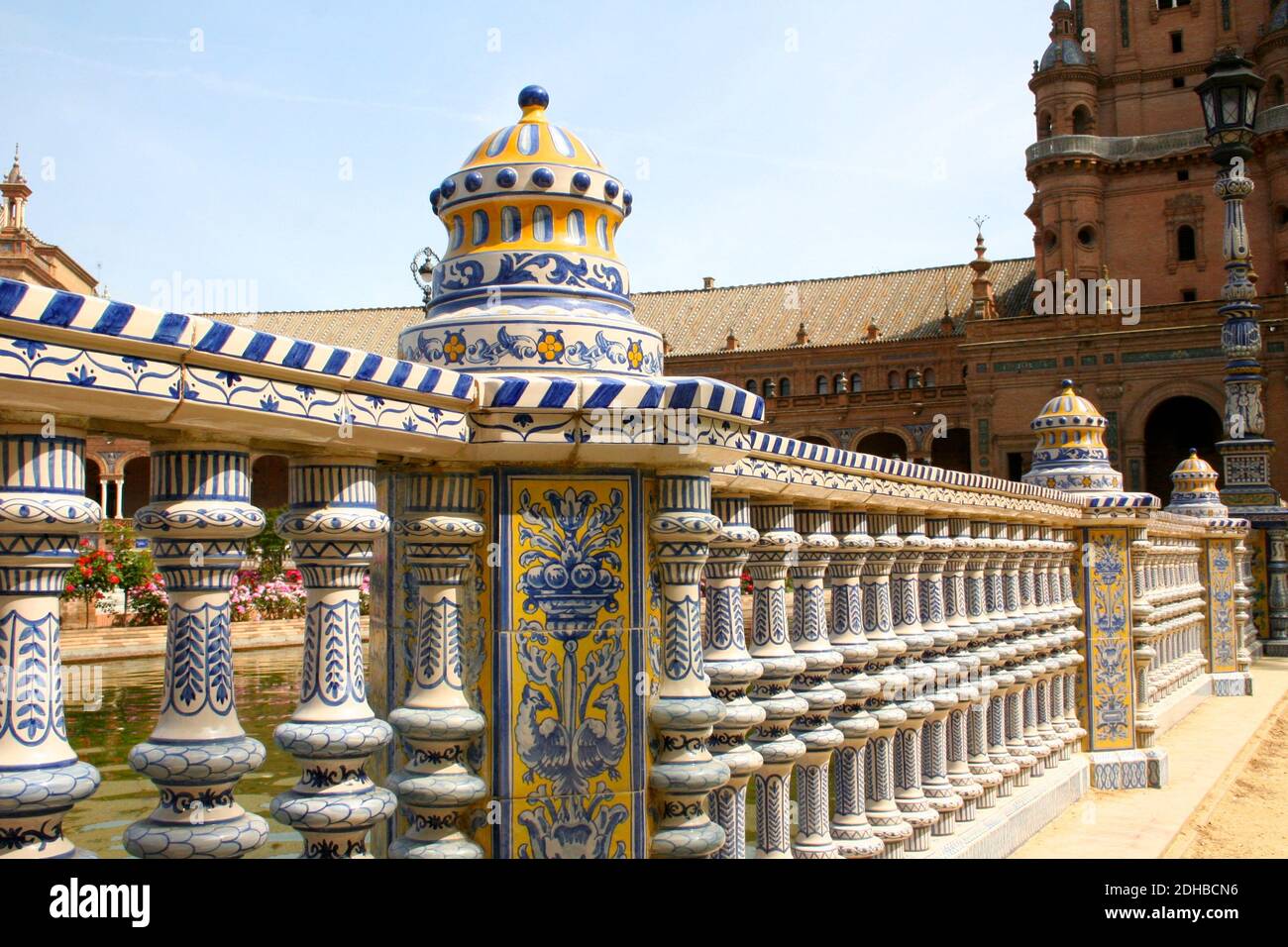 Ceramic tile detail in Spain Square Plaza de España Seville Spain built ...