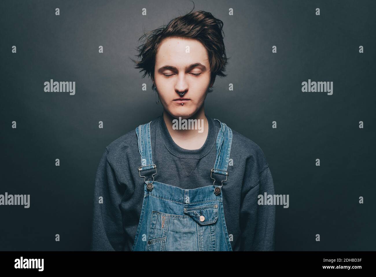 Denim overalls hi-res stock photography and images - Alamy