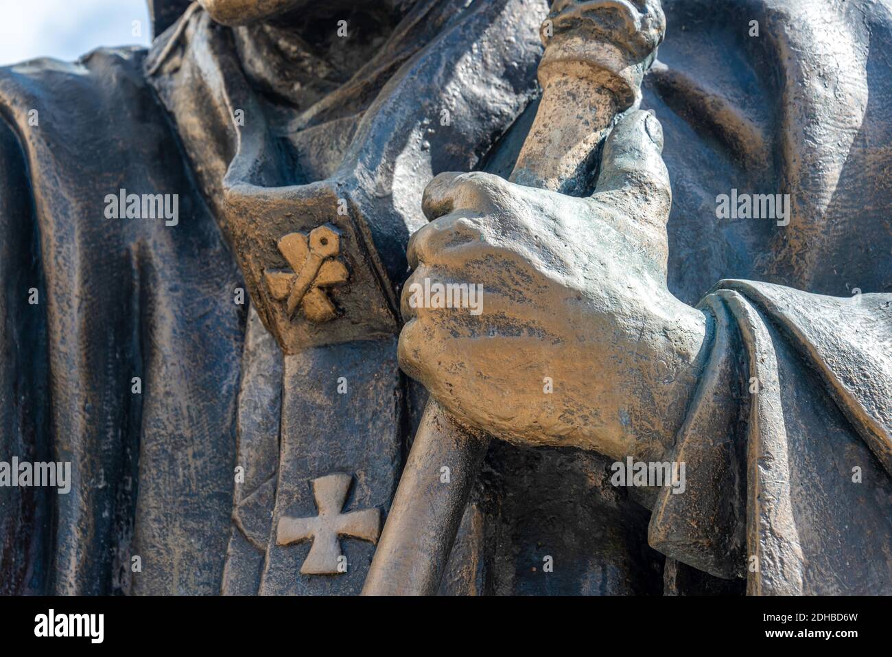 Statue sculpture of Pope John Paul II. St. Isidore Cathedral, Catedral ...