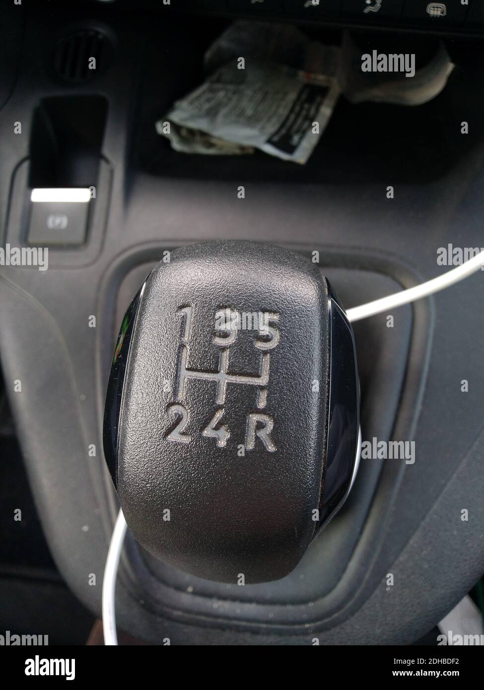 Selective focus of five gears in the gearbox truck, Copy space Stock ...