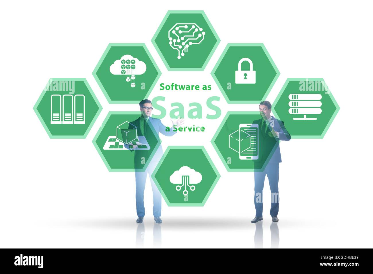 Software as a service - SaaS concept with businessman Stock Photo - Alamy