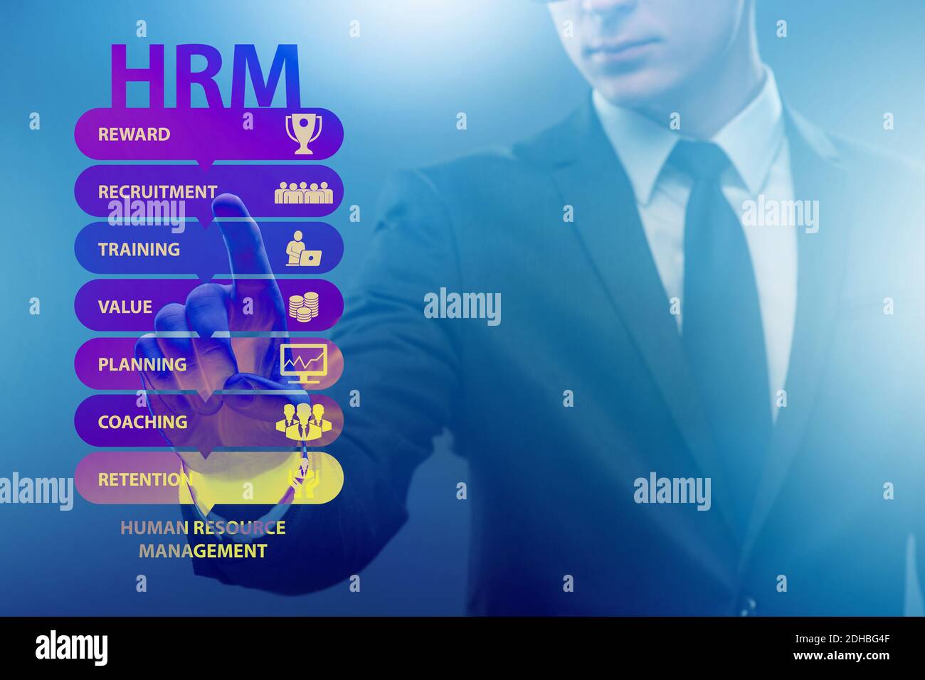 HRM - Human resource management concept with businessman Stock Photo ...
