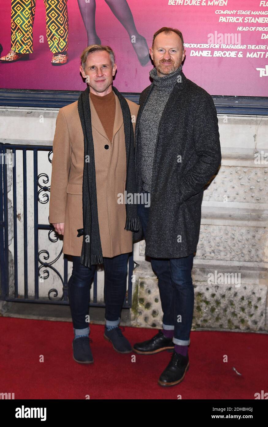 Ian Hallard (left) and Mark Gatiss arrive for the press night of Death ...