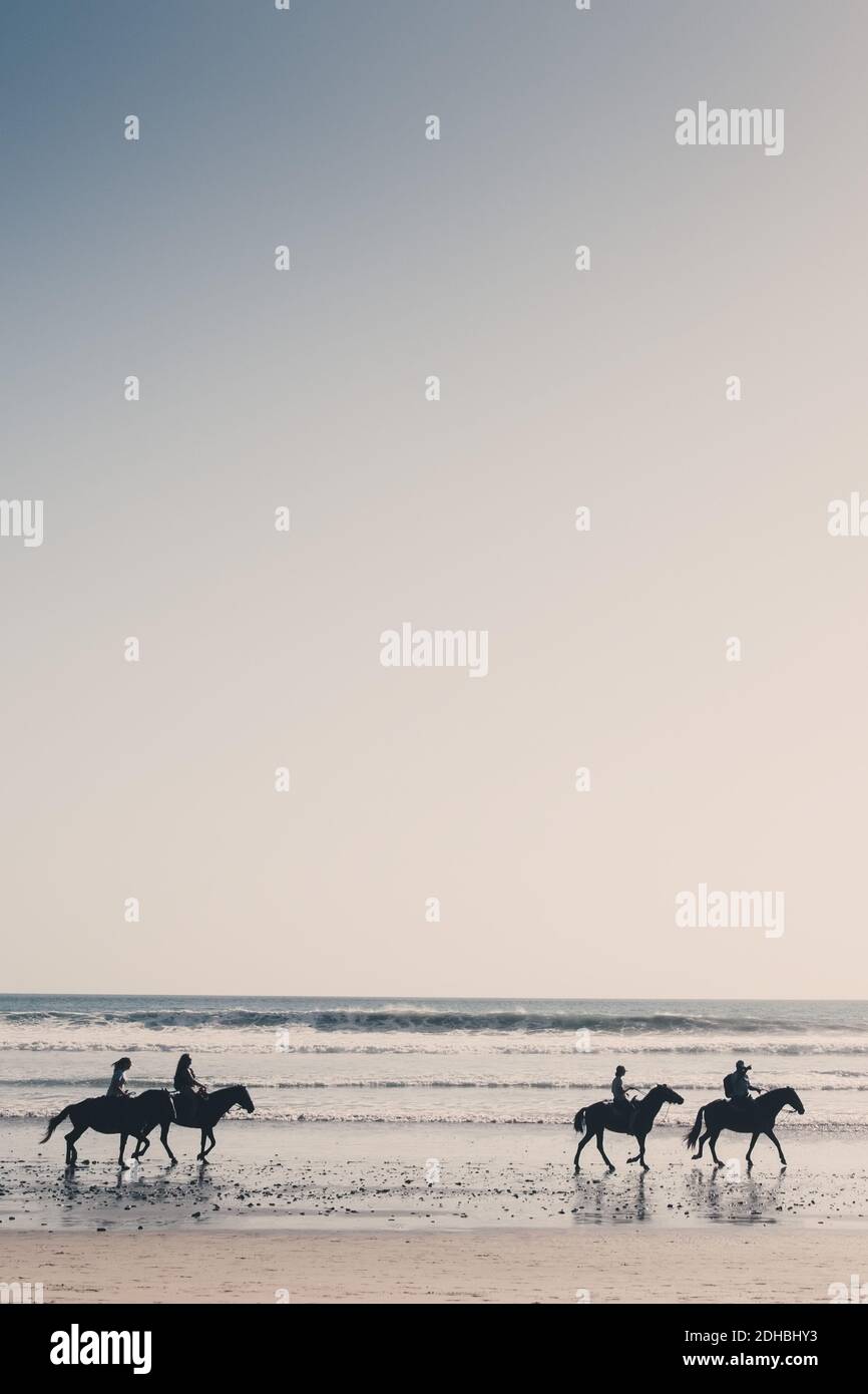 Riding horses at sunset hi-res stock photography and images - Alamy
