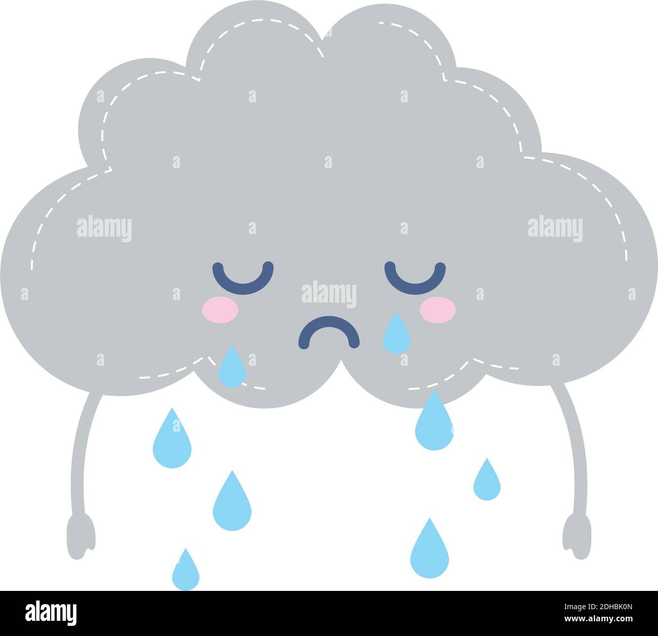 weather icon of a crying cloud on white background Stock Vector Image ...