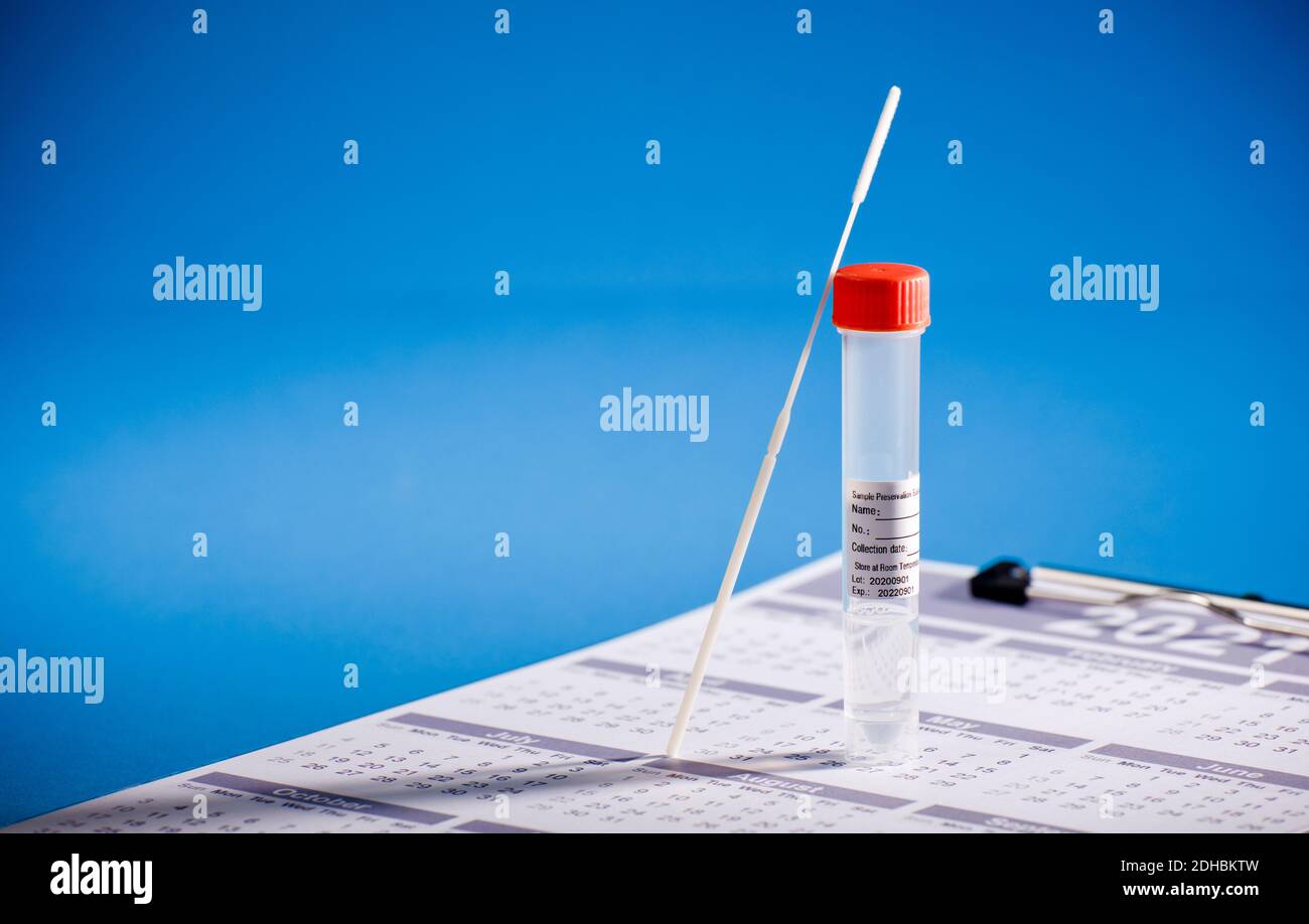 Transport of virals for PCR in laboratory, orange closure, transparent ...