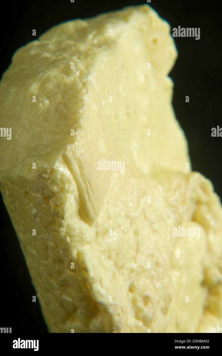 a sample of steam mined sulfur compressed into a core sample Stock ...