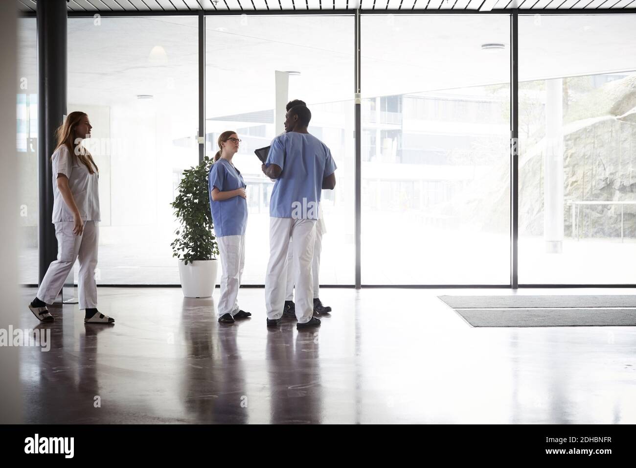Nurses talking in hospital corridor hi-res stock photography and images ...
