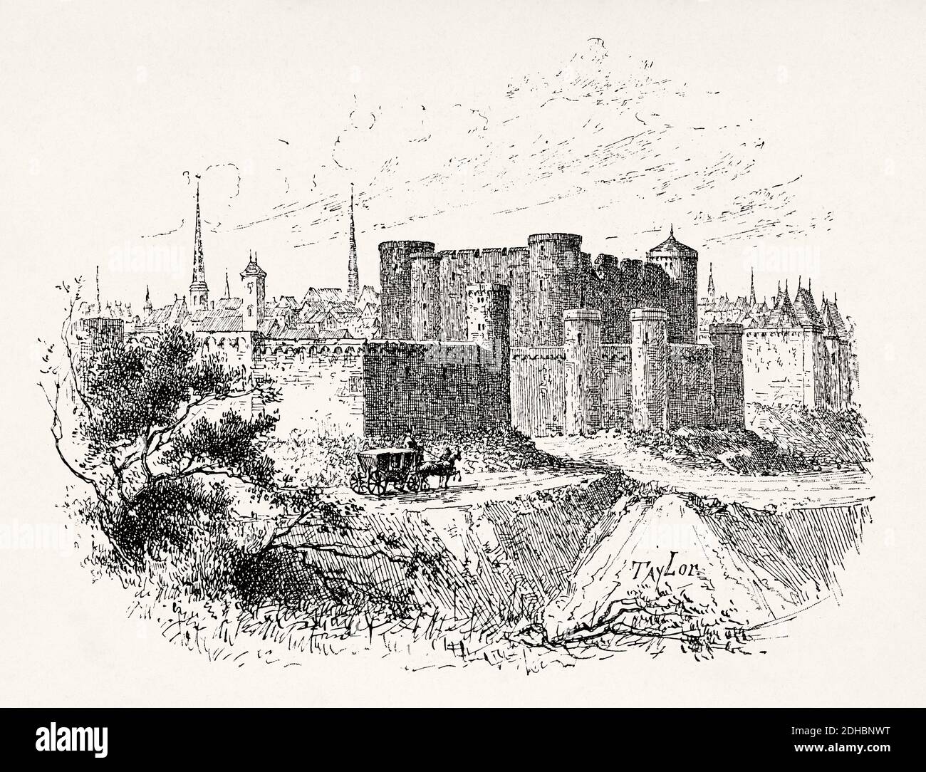 Ancient image of the Château d'Angoulême, castle in the city of ...