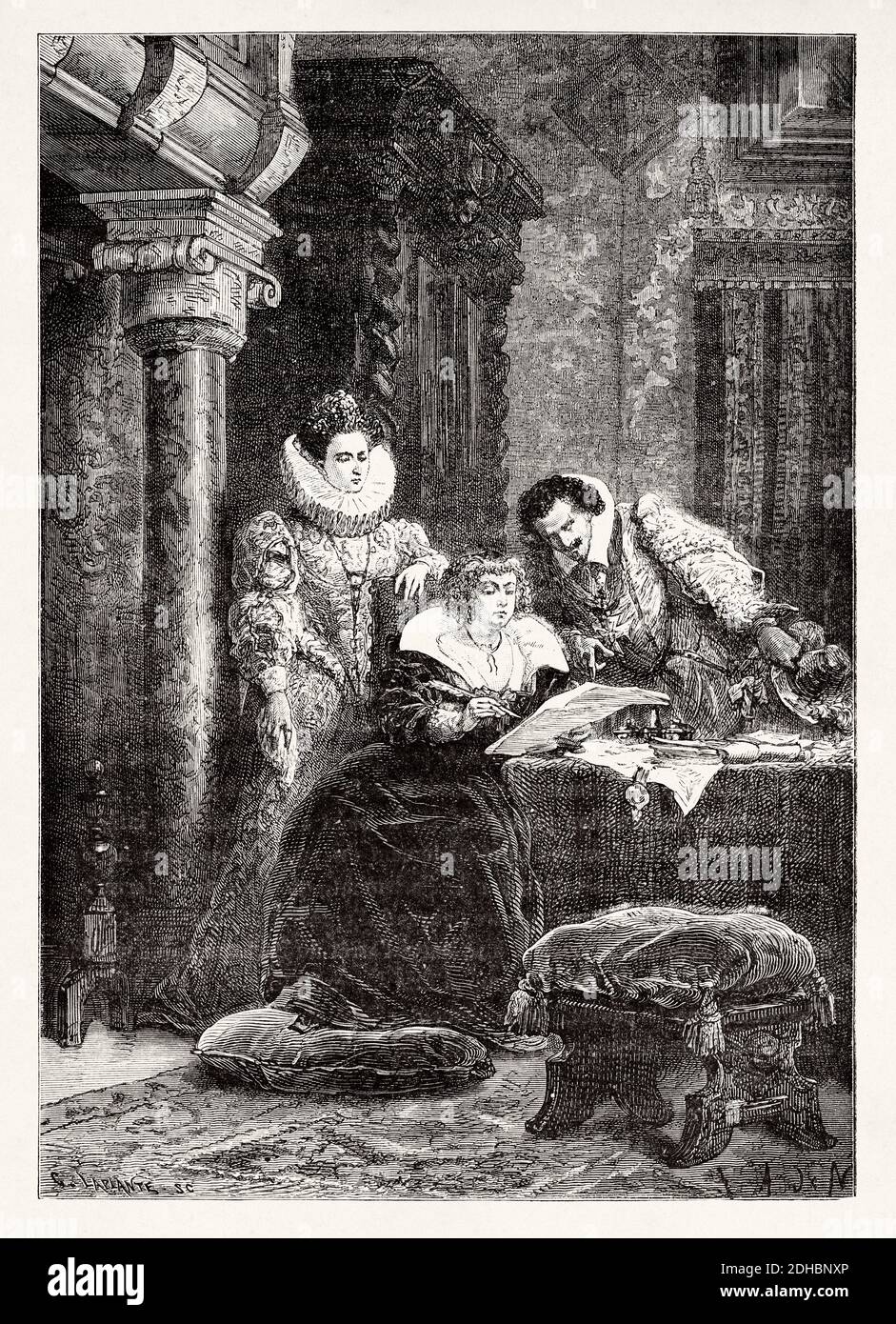 Marie de Medici (Florence 1575 - Cologne 1642) with Leonora Galigai and ...