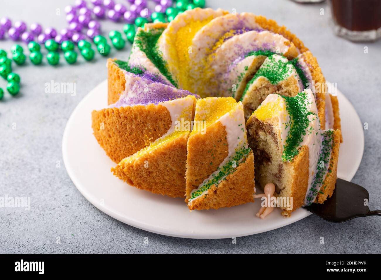 King cake with traditional decoration Stock Photo - Alamy