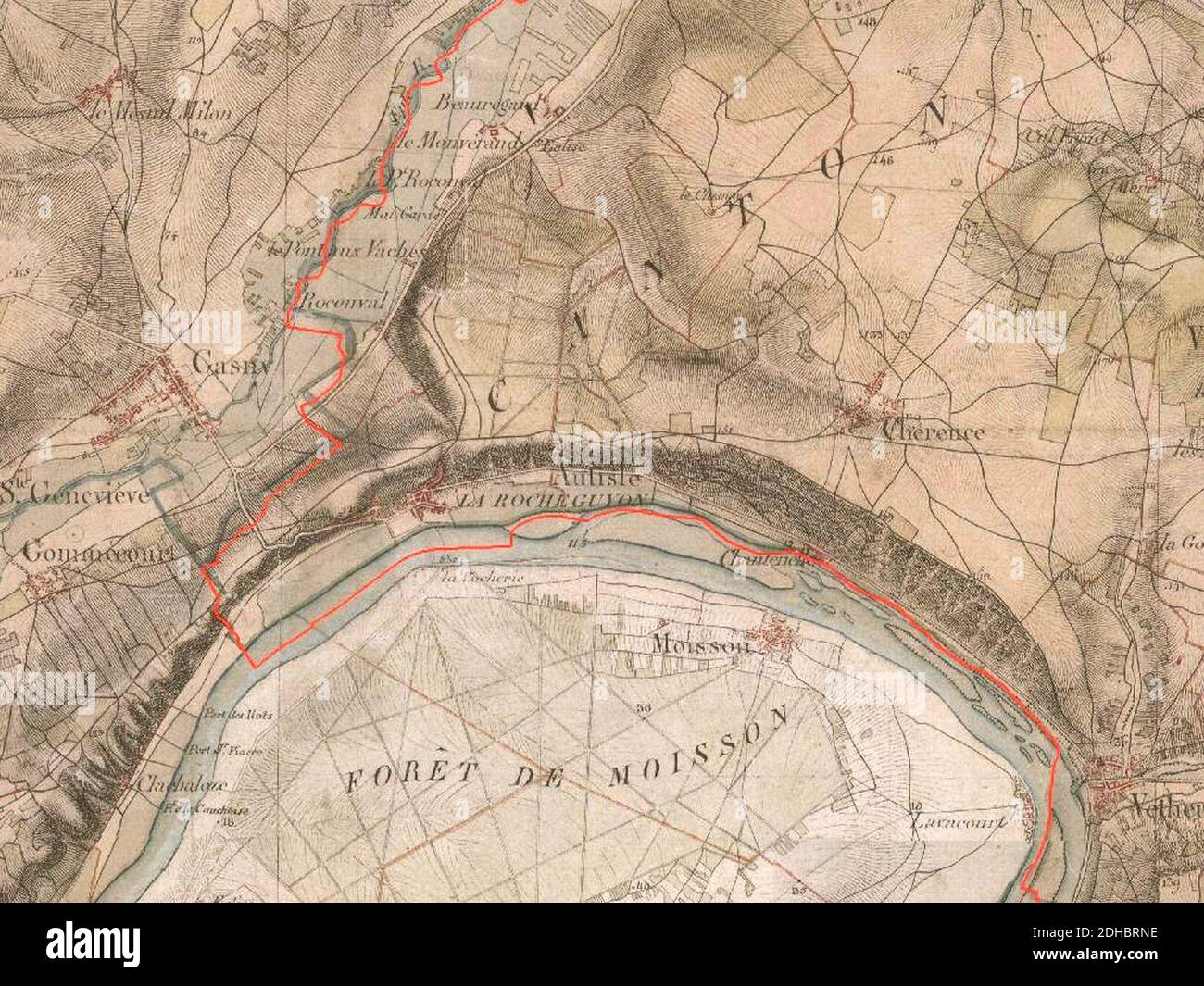 La Roche-Guyon - carte de France dite d Etat-Major Stock Photo - Alamy