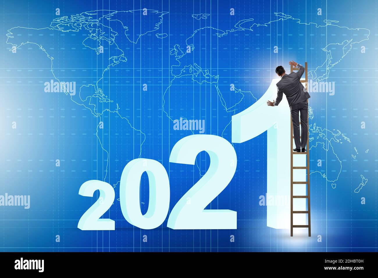 Growth concept with transition between 2020 and 2021 Stock Photo - Alamy