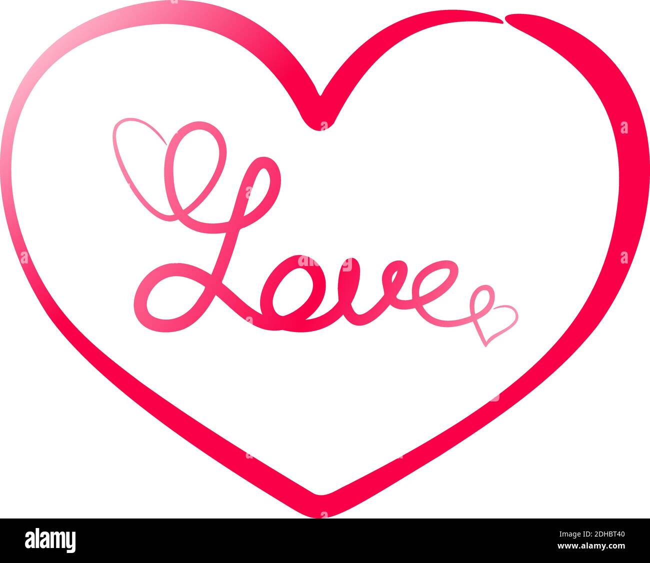 Red heart calligraphic text Stock Vector Images - Alamy