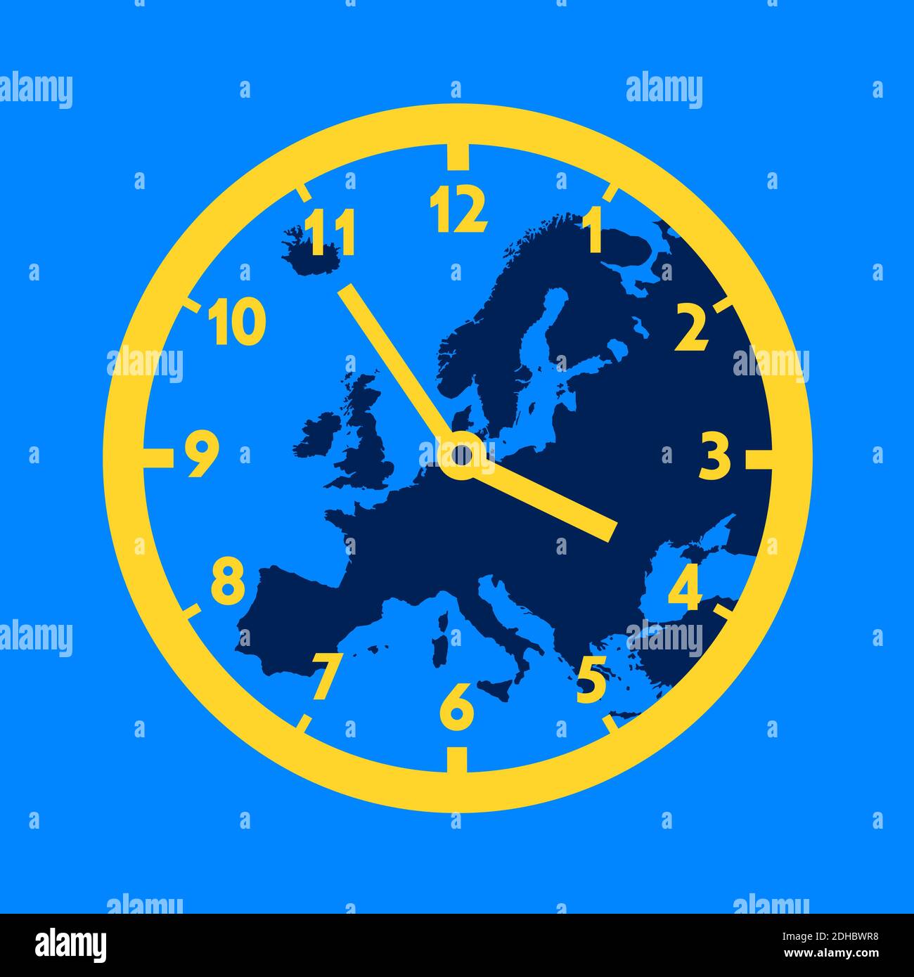 Time in Europe and European Union. Vector illustration Stock Photo - Alamy