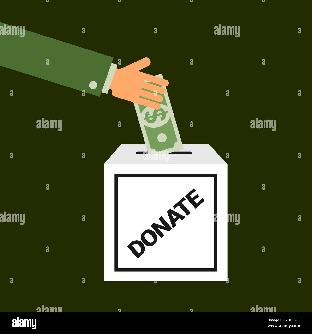 Man hand donating money hi-res stock photography and images - Alamy