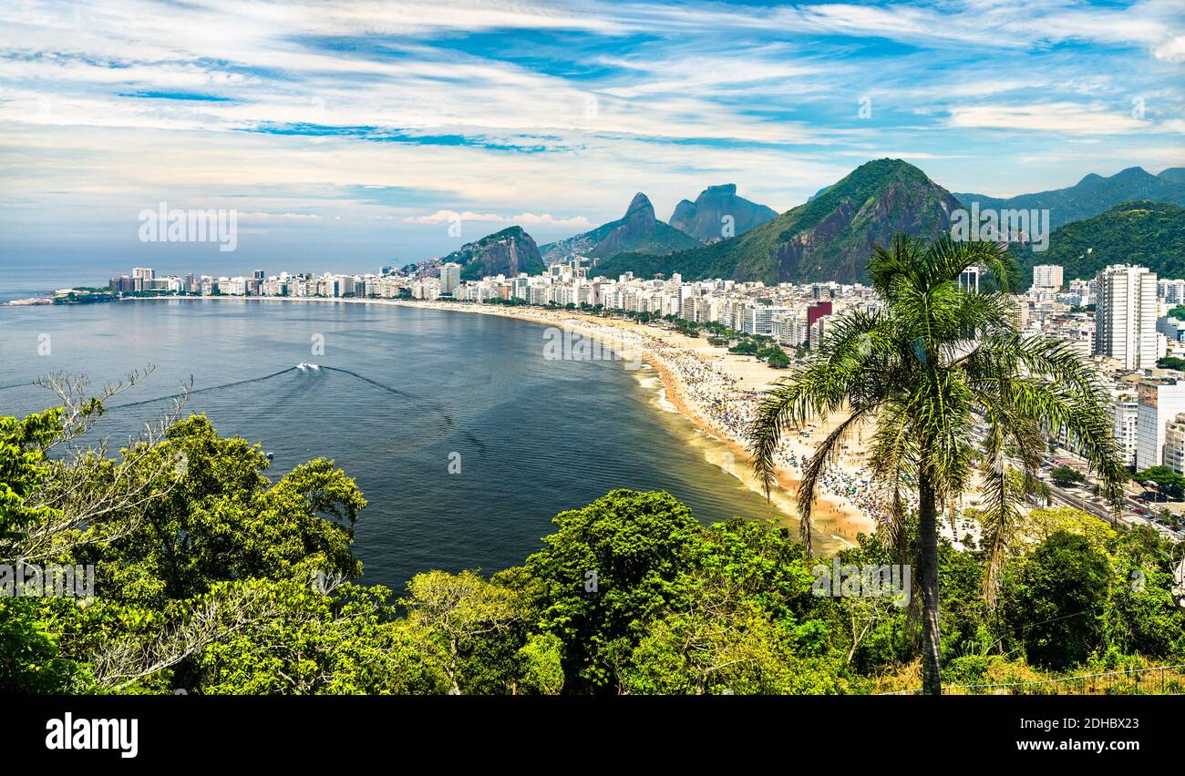Tropical view of Copacabana in Rio de Janeiro, Brazil Stock Photo - Alamy