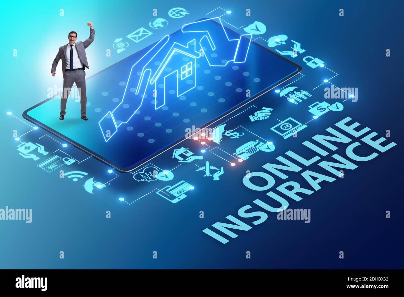 Insurance concept smartphone family hi-res stock photography and images ...