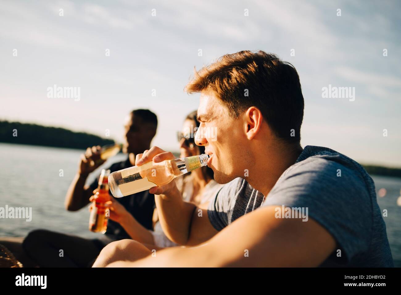Friends drinking by the lake hi-res stock photography and images - Alamy