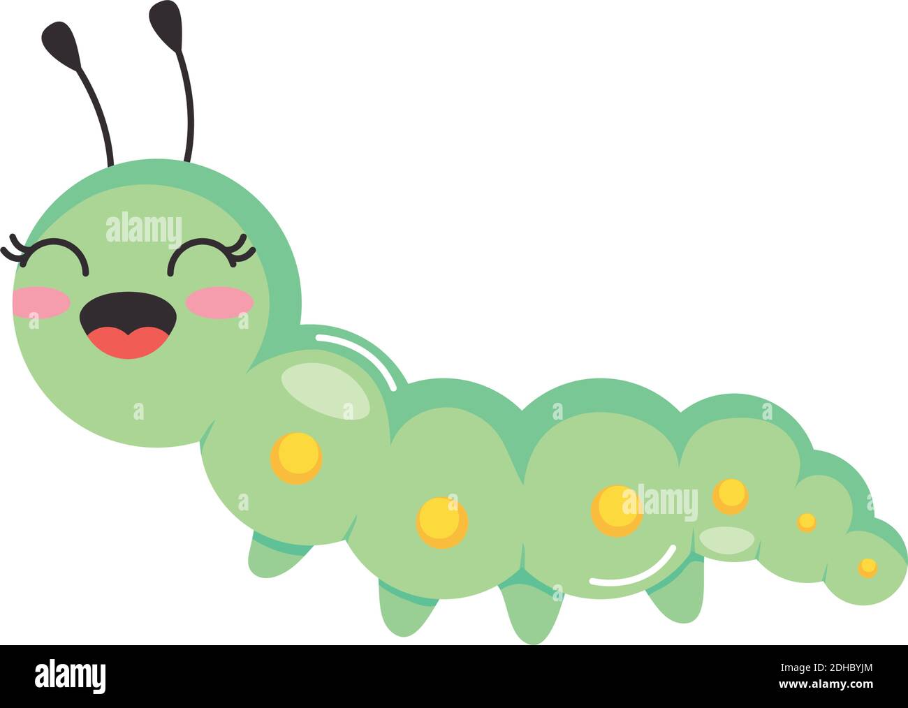 cute worm icon over white background, colorful design, vector ...