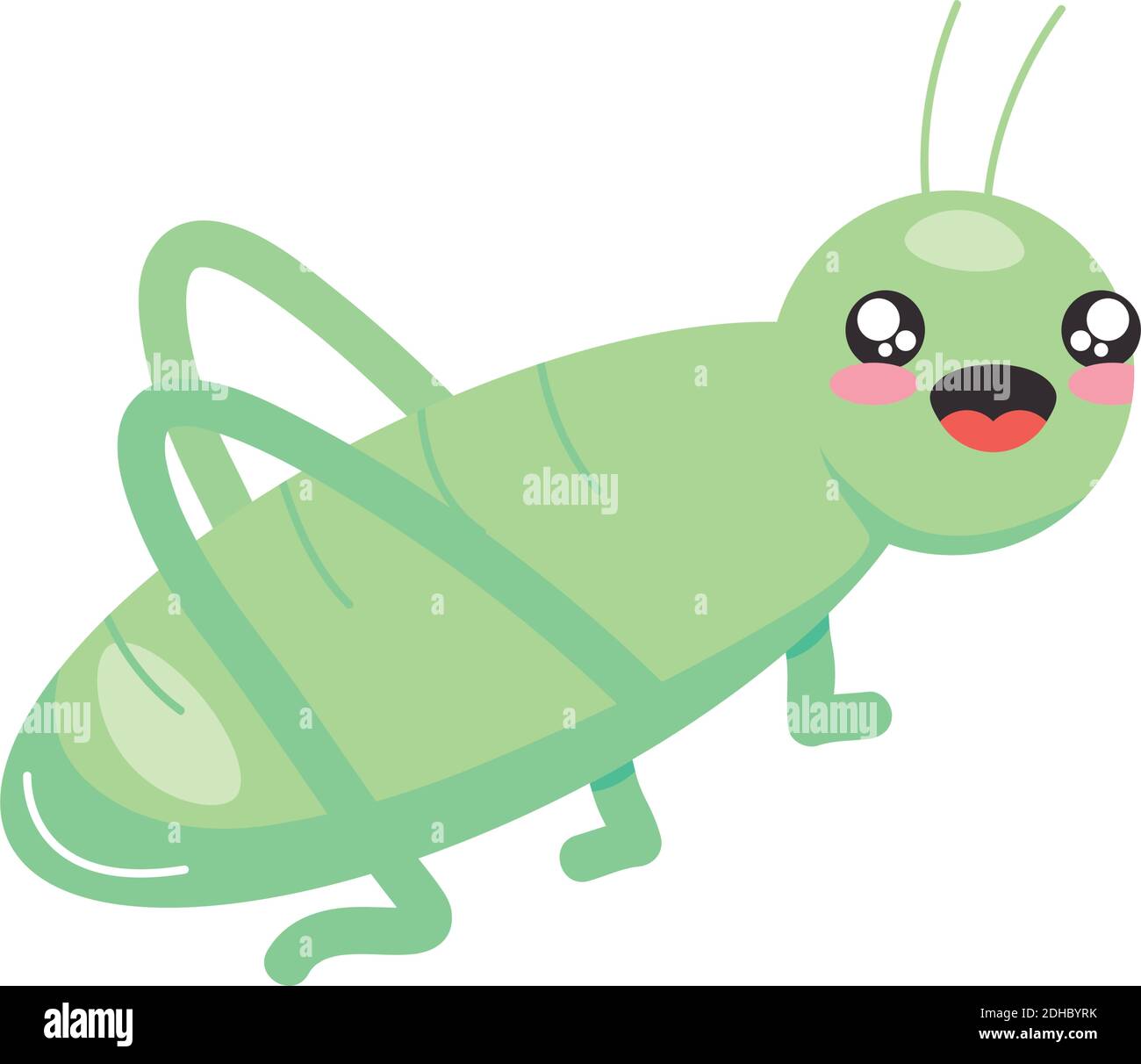 cute cricket icon over white background, colorful design, vector ...