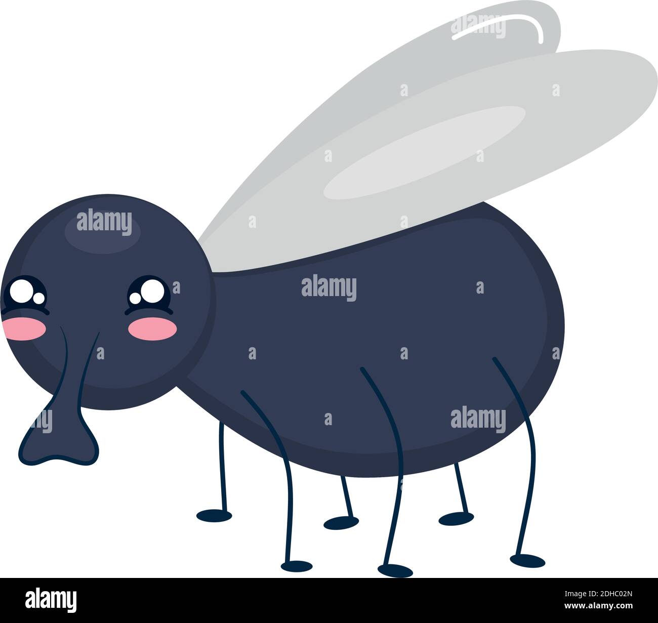 cute fly icon over white background, colorful design, vector ...