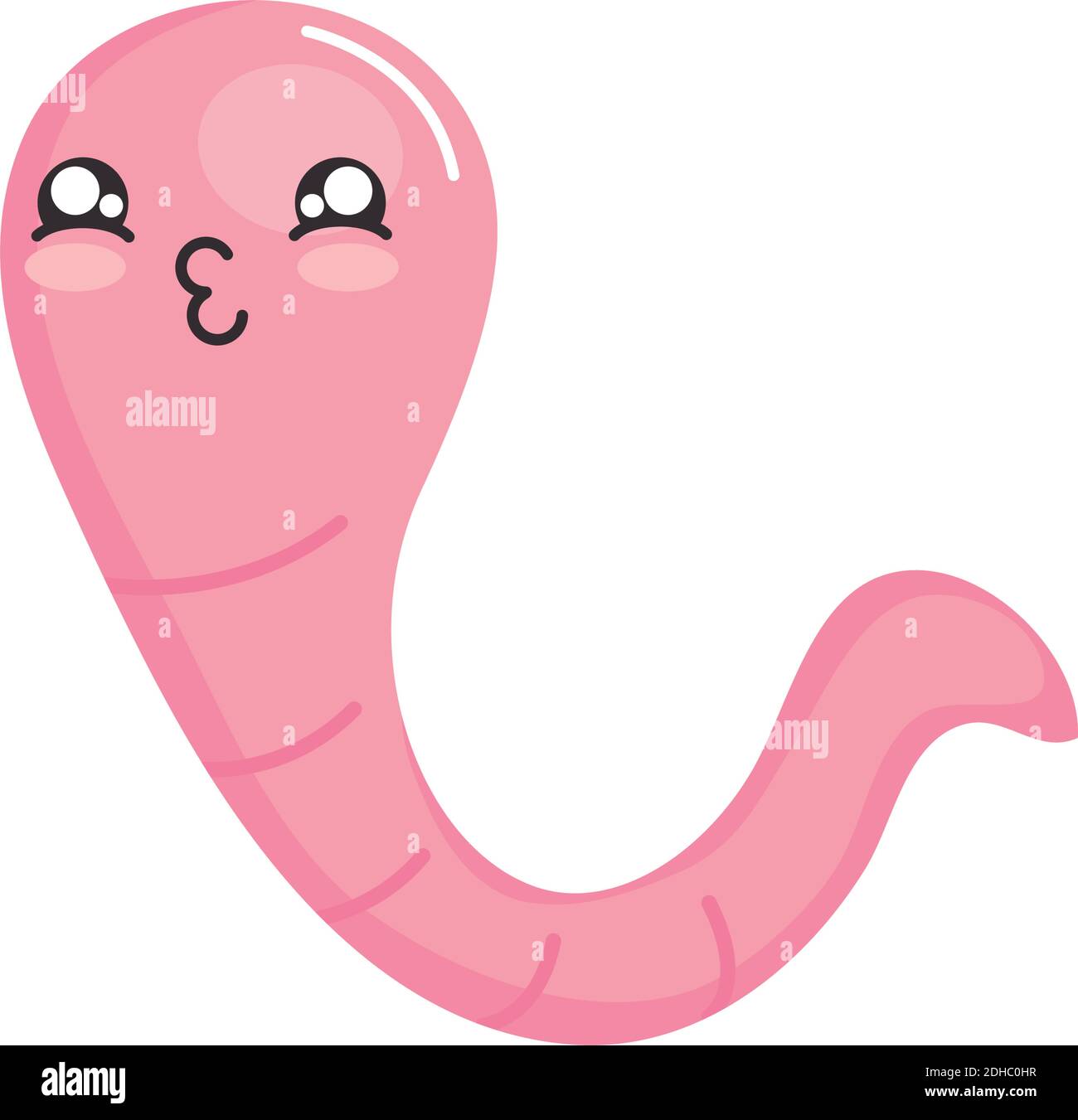 cute earthworm icon over white background, colorful design, vector ...