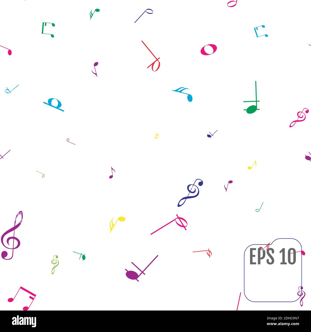 Seamless Pattern with Colorful music notes Stock Vector Image & Art - Alamy