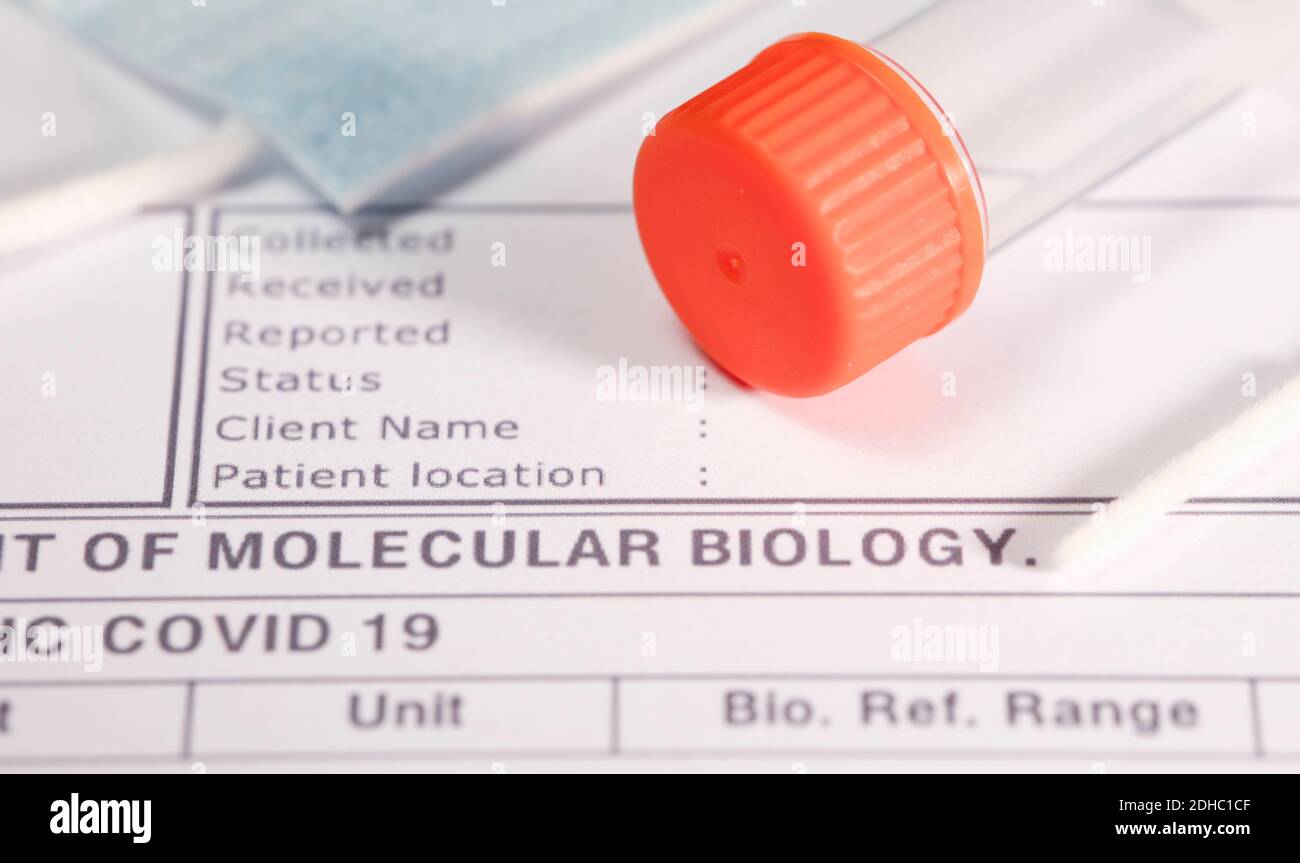 SARS COV-2 (covid-19) antigen detection test, transport vial with ...
