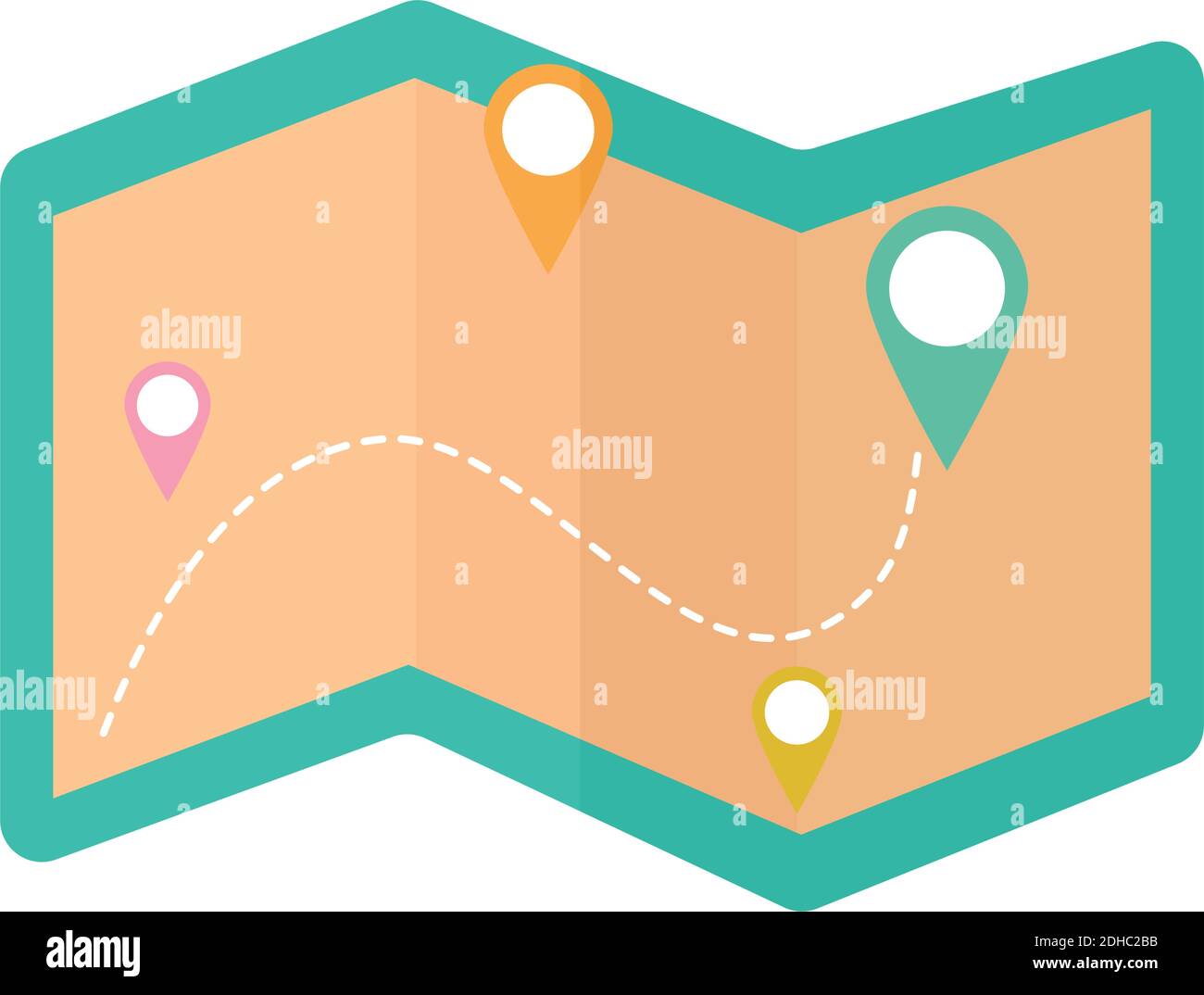 map with bundle of location marks Stock Vector Image & Art - Alamy