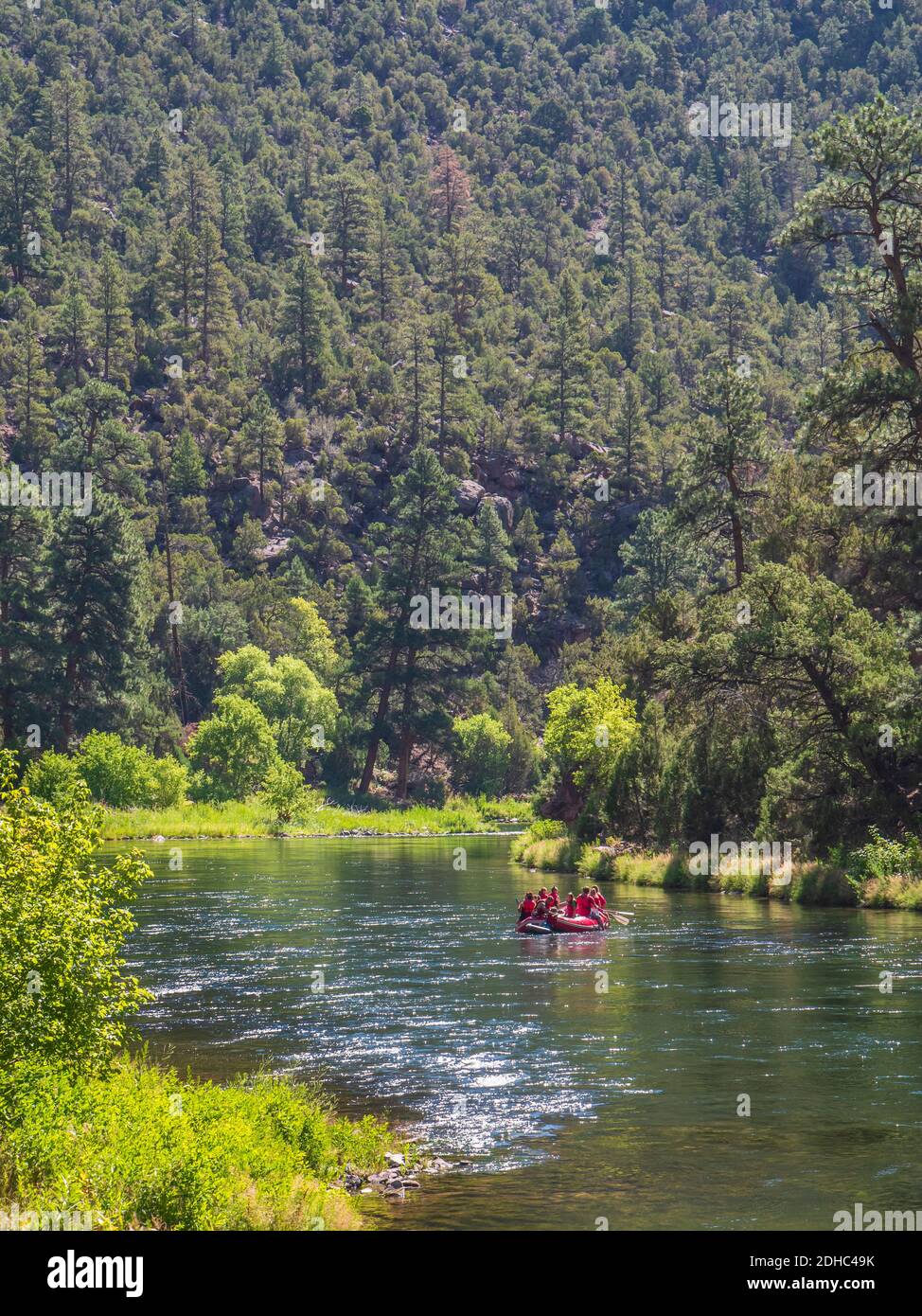 Raft floats the Green River, Little Hole Trail, Ashley National Forest ...