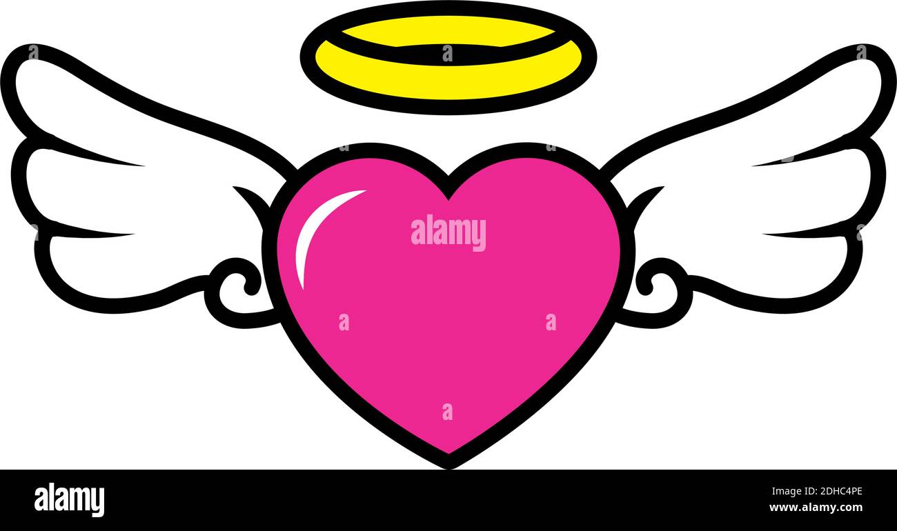Heart angel with wings vector design Stock Vector Image & Art - Alamy