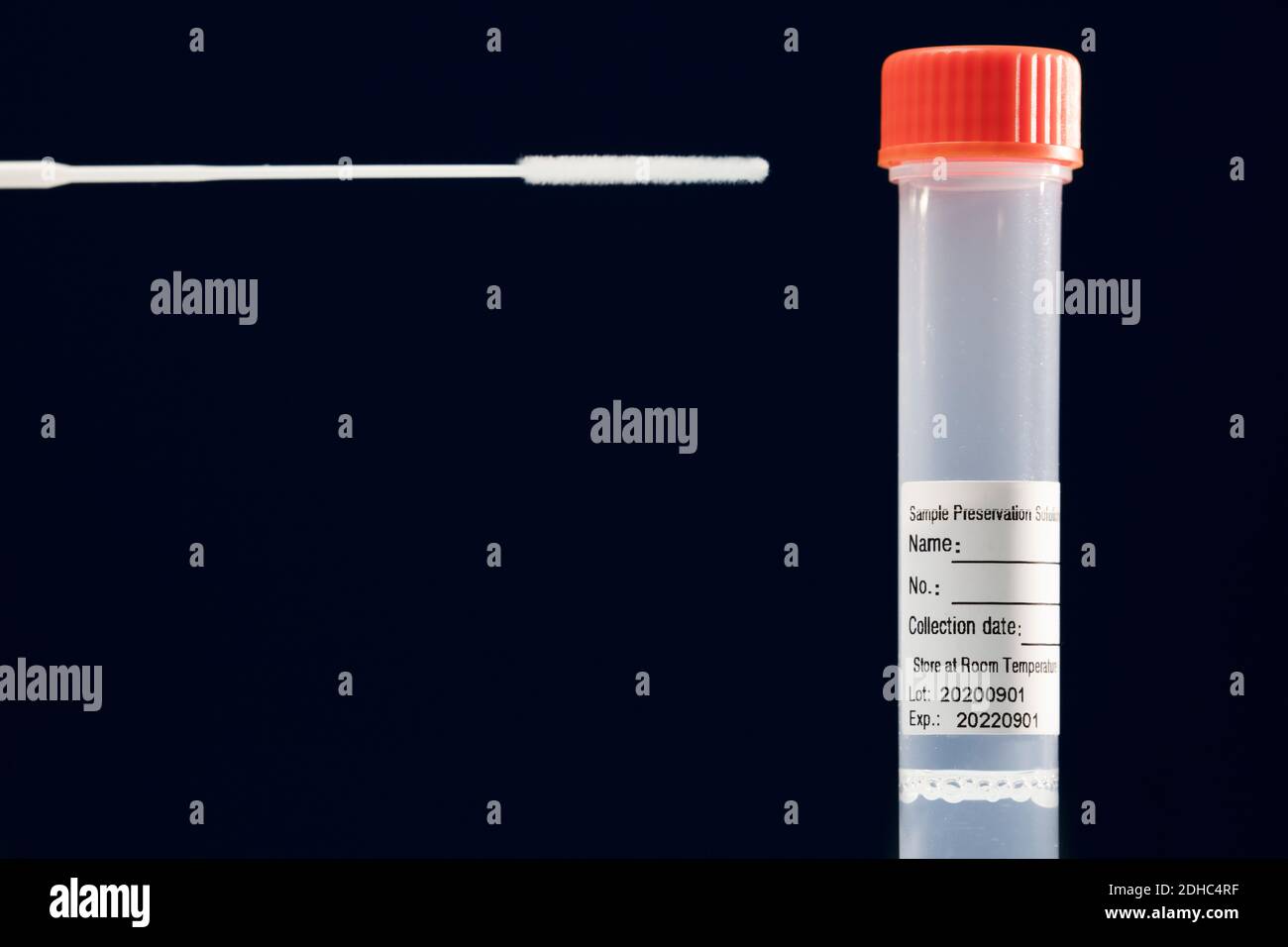 Analysis test to detect SARS-CoV-2 RNA by PCR, swab, transparent vial ...