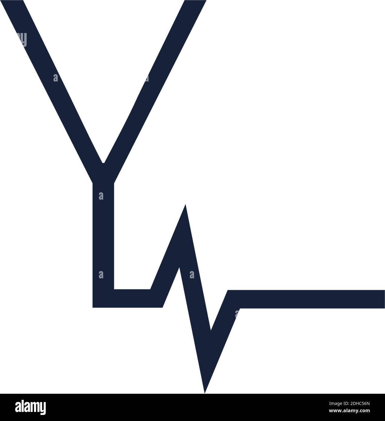 Letter Y icon logo combined with pulse icon design template Stock ...