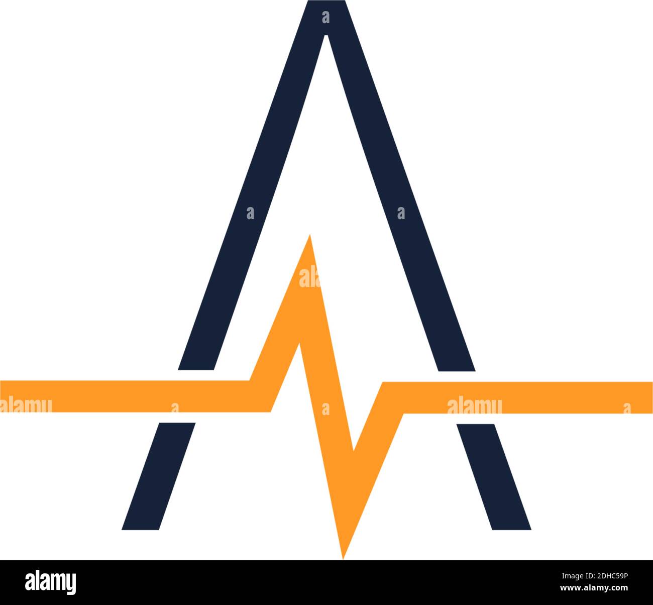 Letter A icon logo combined with pulse icon design template Stock ...
